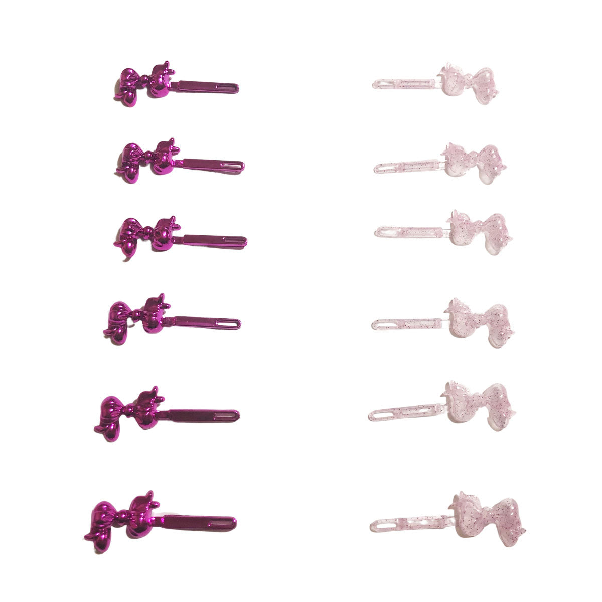 Pink Glitter Flake Bow Barrettes – The Barrette Box